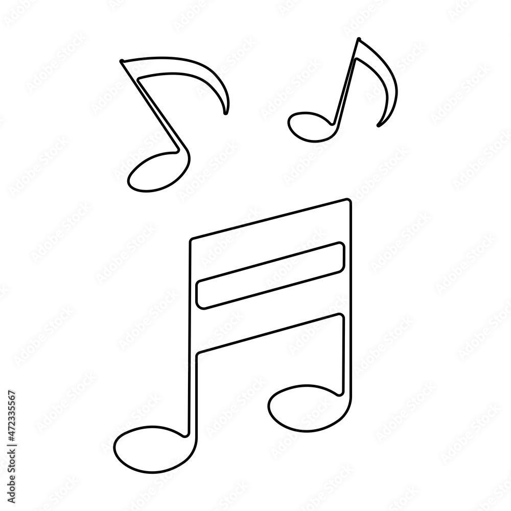 Music Note Line Icon Stock Vector | Adobe Stock