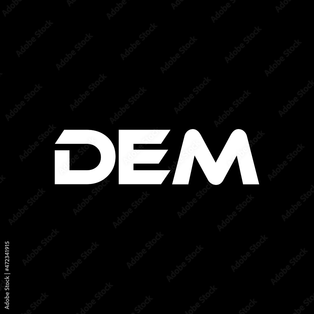 Vector de Stock DEM letter logo design with black background in ...