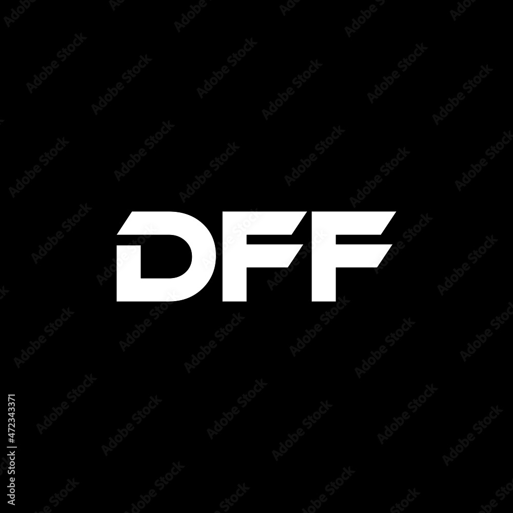 DFF letter logo design with black background in illustrator, vector ...