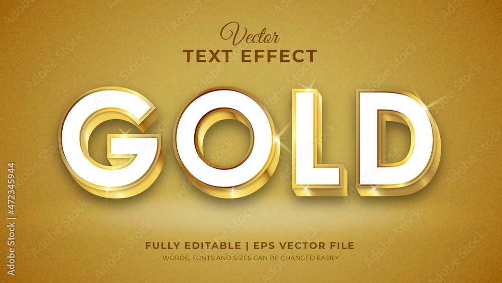Editable 3d text effect - Luxury gold word style concept Stock Vector ...