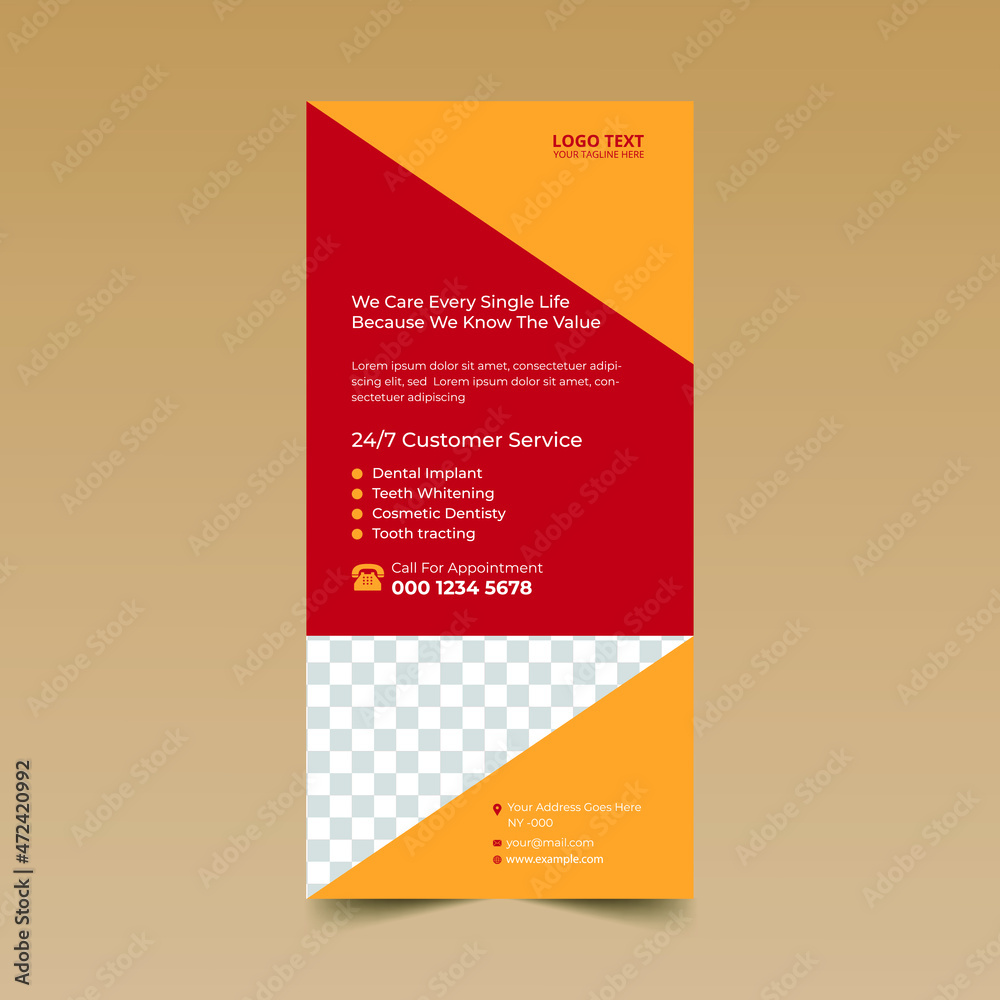 Red Nice Rack Card Design Template Stock Vector | Adobe Stock