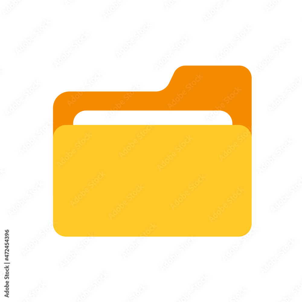 Folder Icon vector FIle Cover Logo Minimal Color Flat Illustration ...