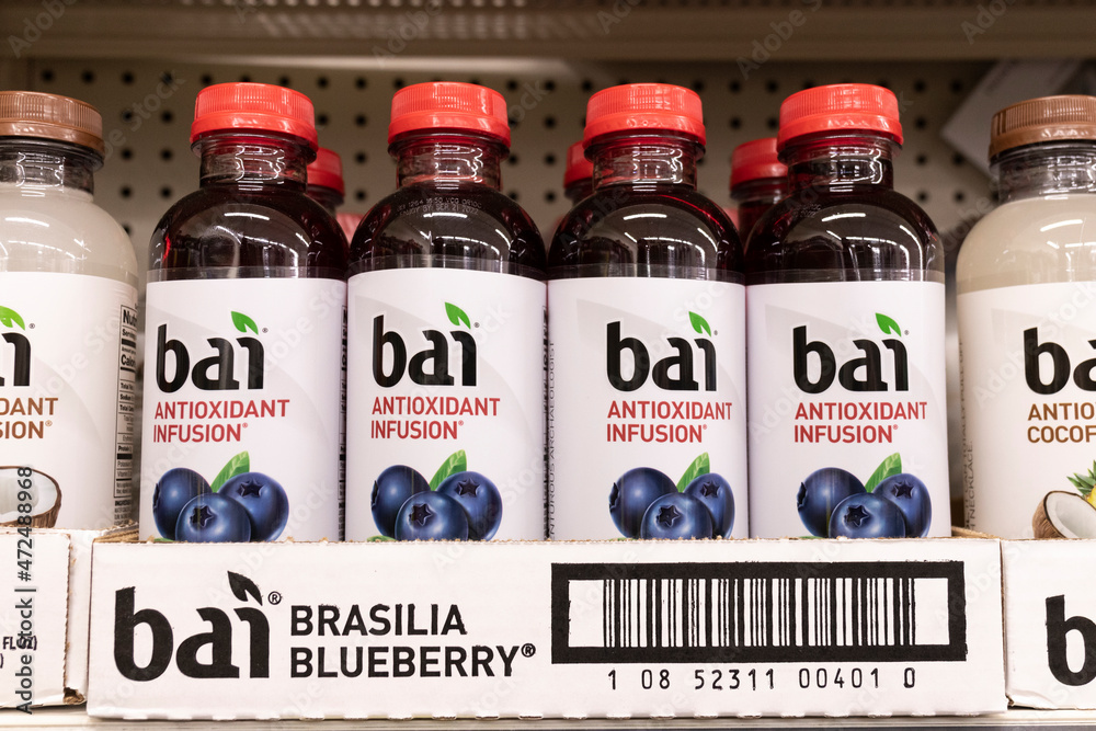 Bai Antioxidant Infusion drink display. Bai Beverages is a subsidiary ...