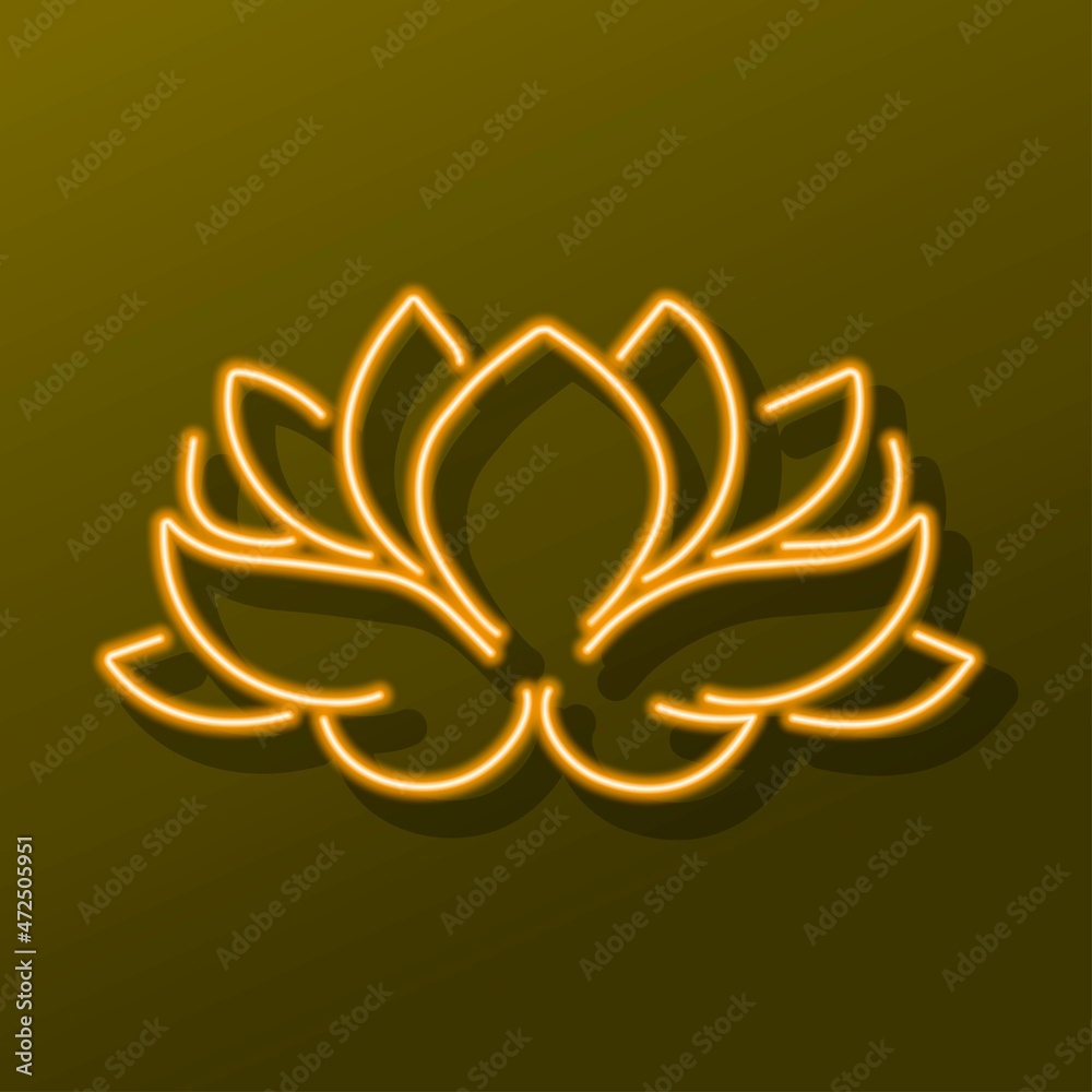 lotus flower neon sign, modern glowing banner design, colorful modern ...