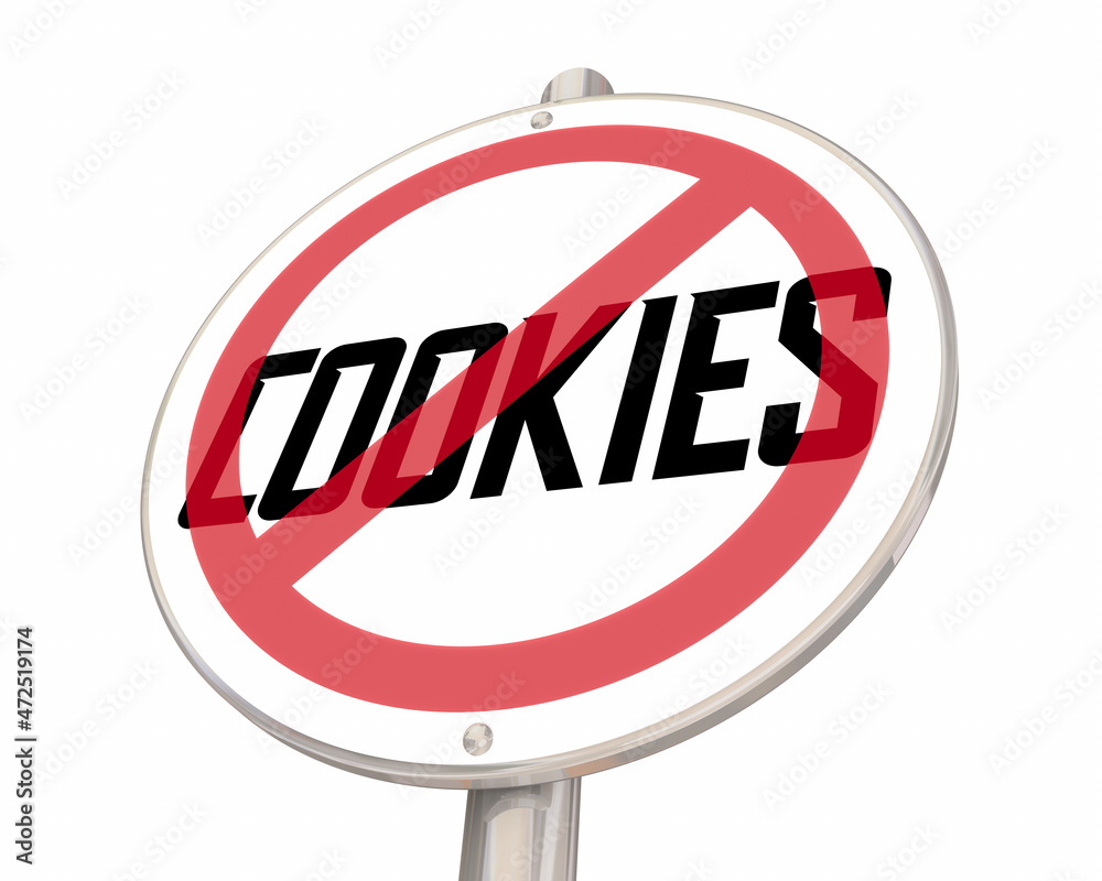 No Cookies Internet Security Dont Share Personal Browsing Data Sign 3d ...