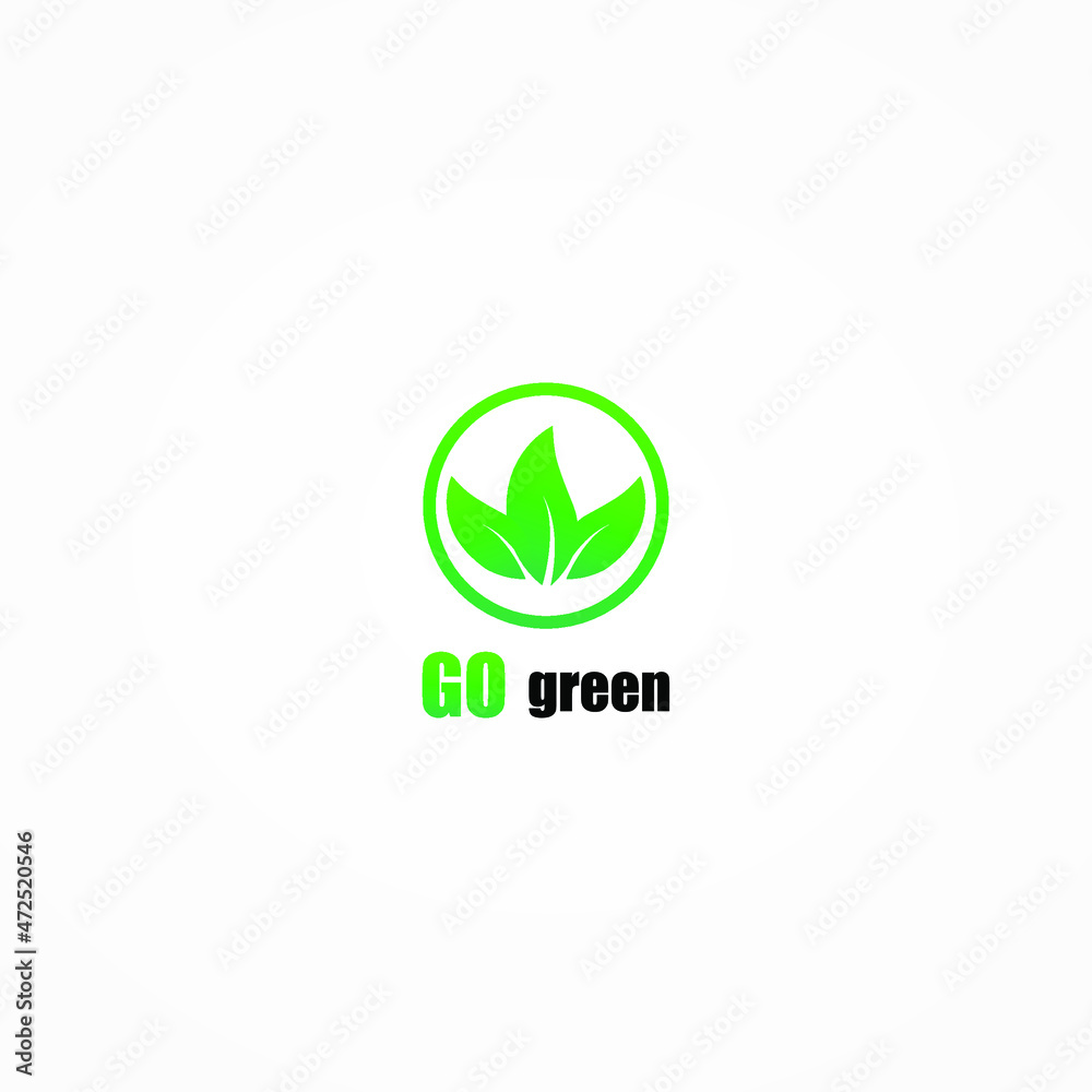 go green logo vector simple and elegant design Stock Vector | Adobe Stock