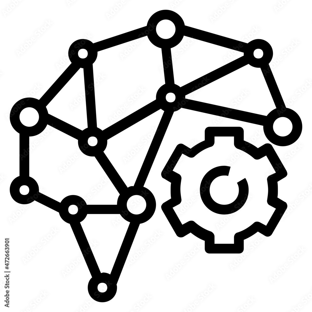 deep learning outline icon Stock Vector | Adobe Stock
