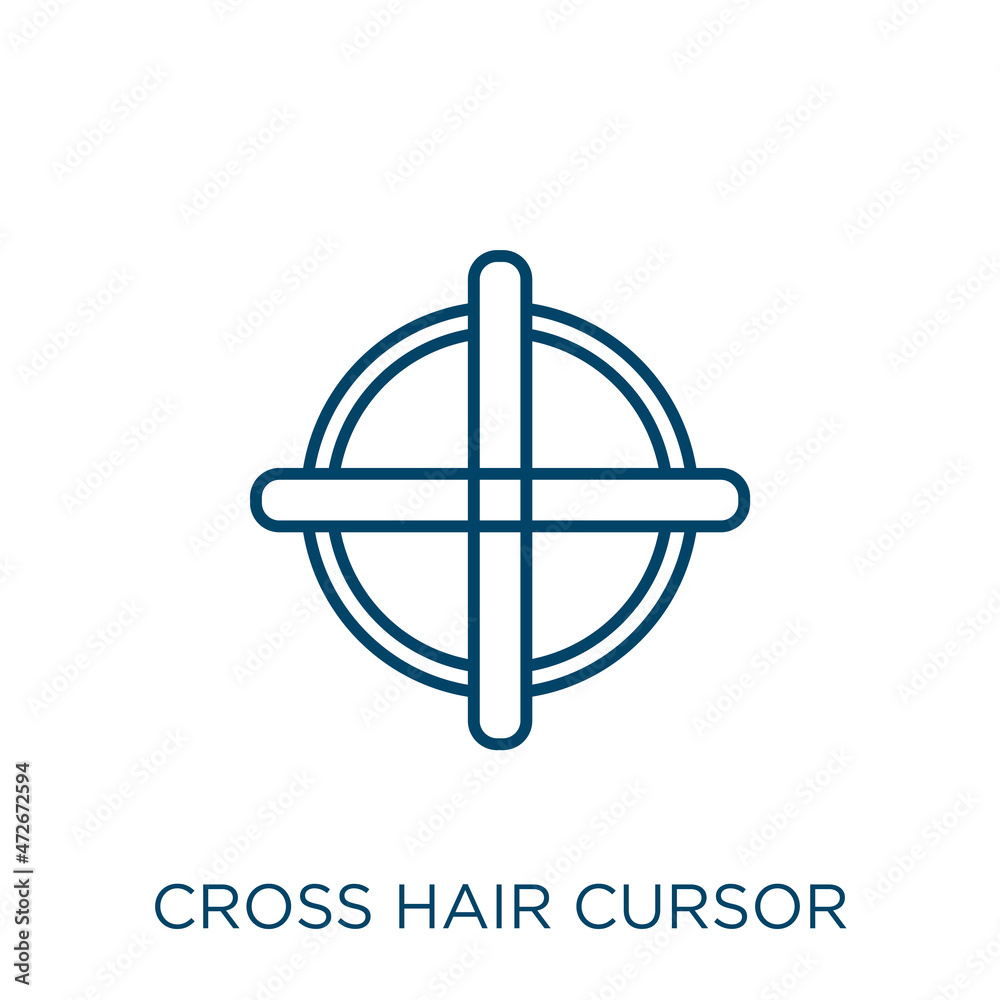 cross hair cursor icon. Thin linear cross hair cursor outline icon ...