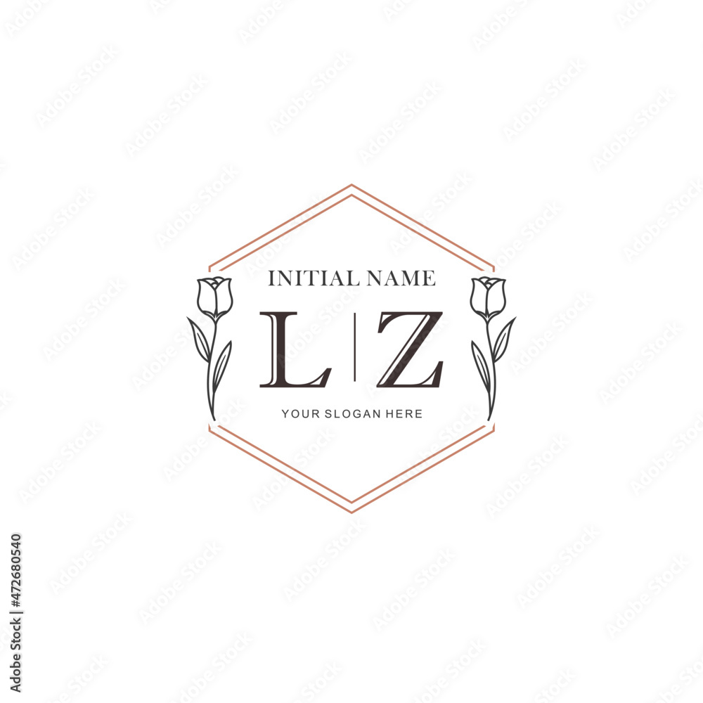 LZ Hand drawn wedding monogram logo Stock Vector | Adobe Stock