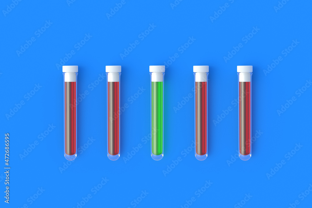 Ilustração Test tubes with cap and liquid. Scientific experiments ...