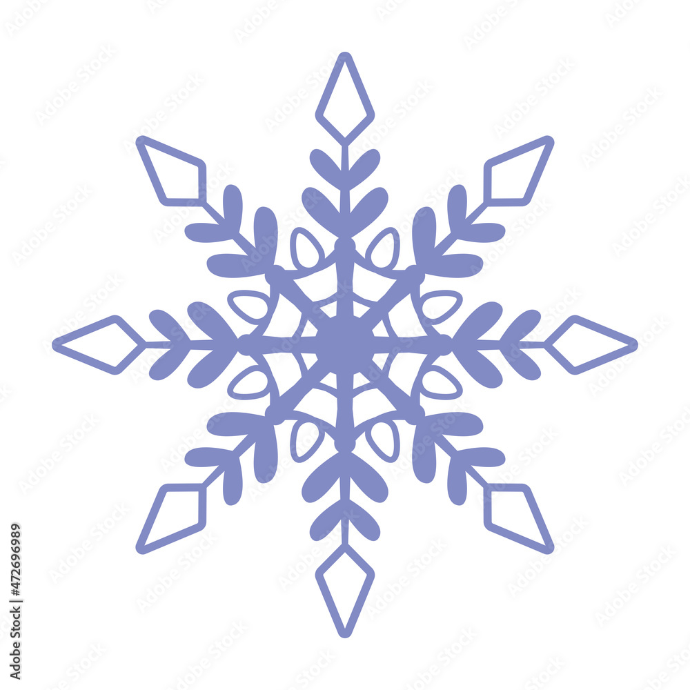 Snowflake icon. Simple flat vector line illustration isolated on white ...