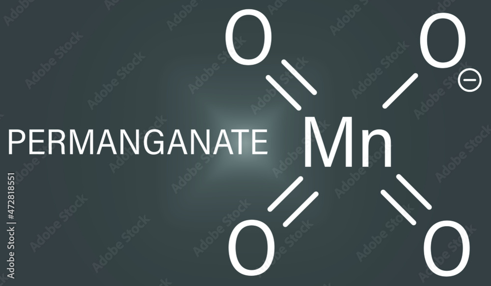 Permanganate anion, chemical structure. Skeletal formula. Stock Vector ...