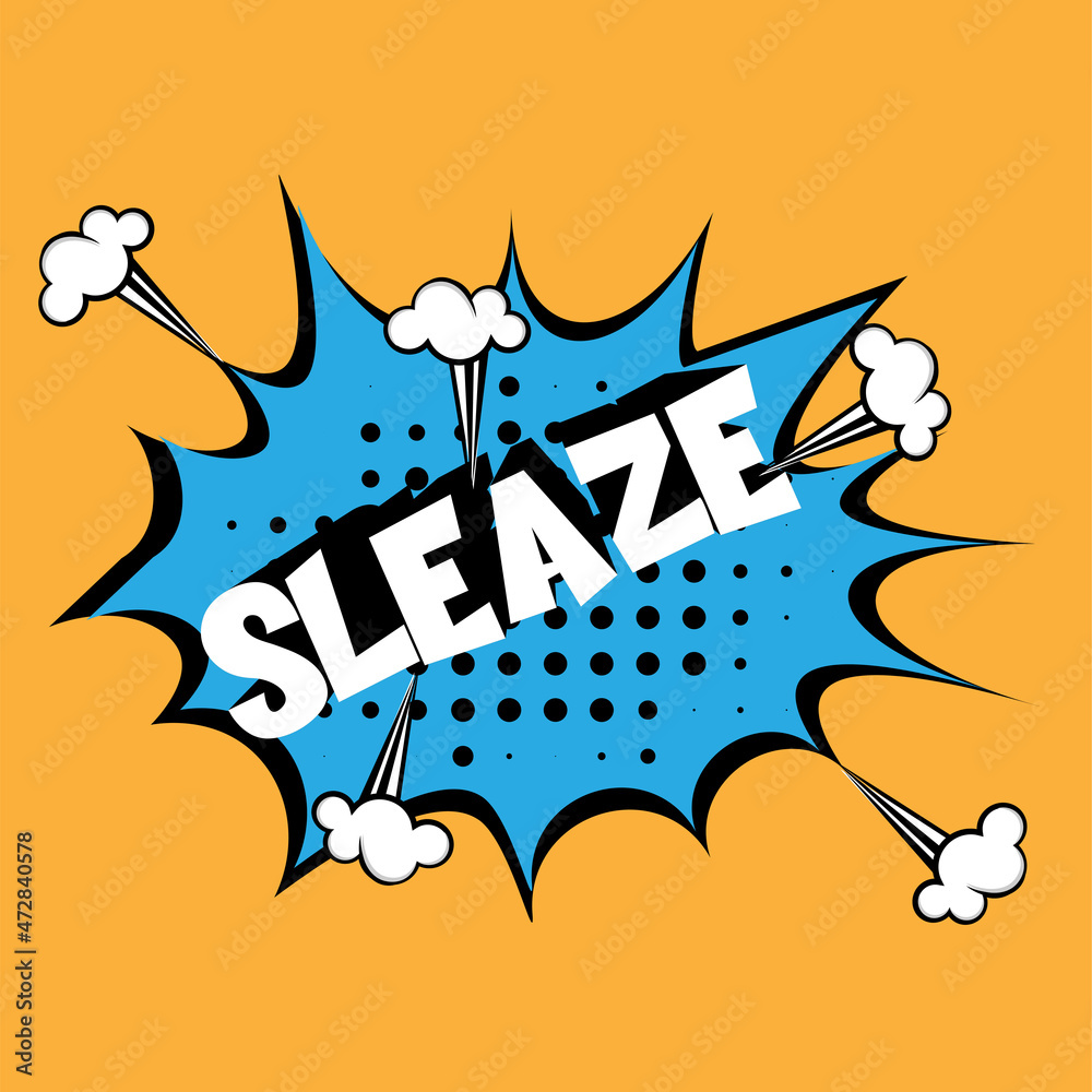 Sleaze Comic lettering Vector cartoon illustration in retro pop art ...