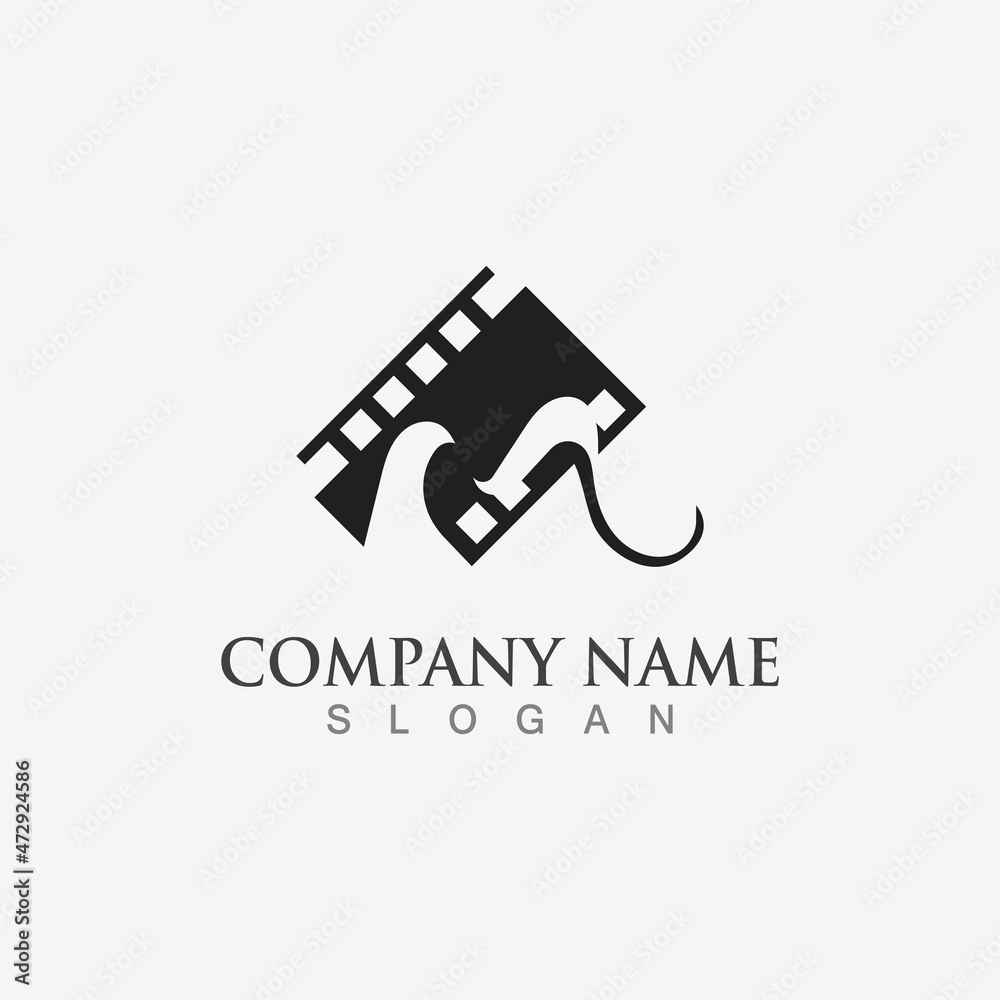 Movie film Strip Logo template vector isolated illustration white ...