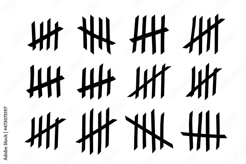 Tally marks to count days in prison. Tally marks for math lessons ...