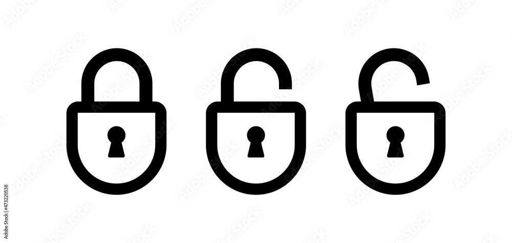 Lock icon. Lock and unlock icons set. Padlock open and closed ...