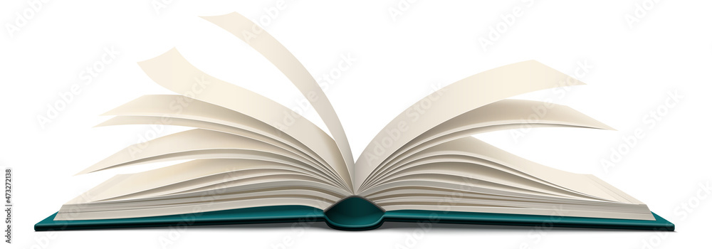 Open book side view mockup. Realistic flipping pages Stock Vector ...