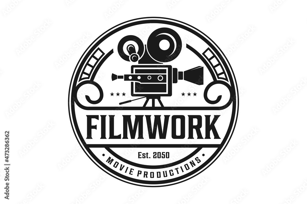 Vintage Video Camera Logo design for movie / cinema production Stock ...