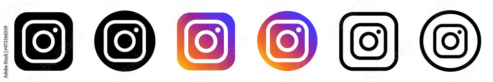 Set of instagram logos. Instagram logo editorial. Social media logo ...