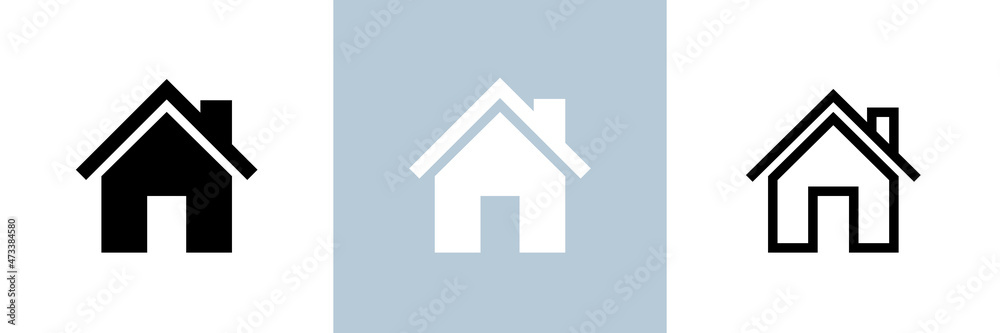 House icons set. House symbol. Home page icon. Isolated raster ...