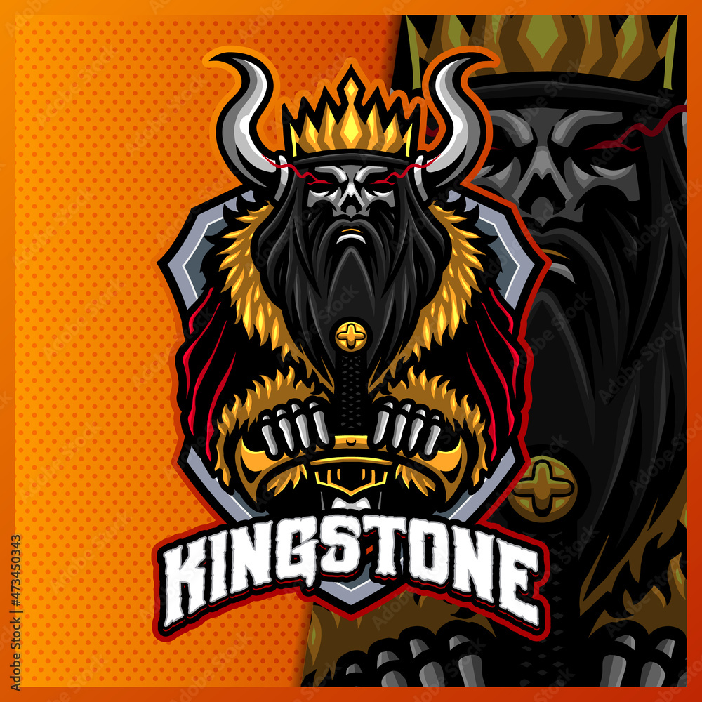 Vector de Stock Knight Warrior Wing mascot esport logo design ...