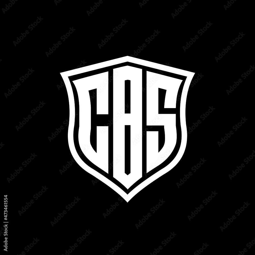 Stock-Vektorgrafik „CBS letter logo design with black background in ...