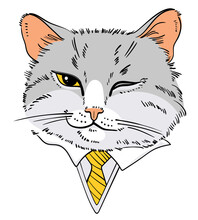 Cat In Business Suit Sketch Free Stock Photo - Public Domain Pictures