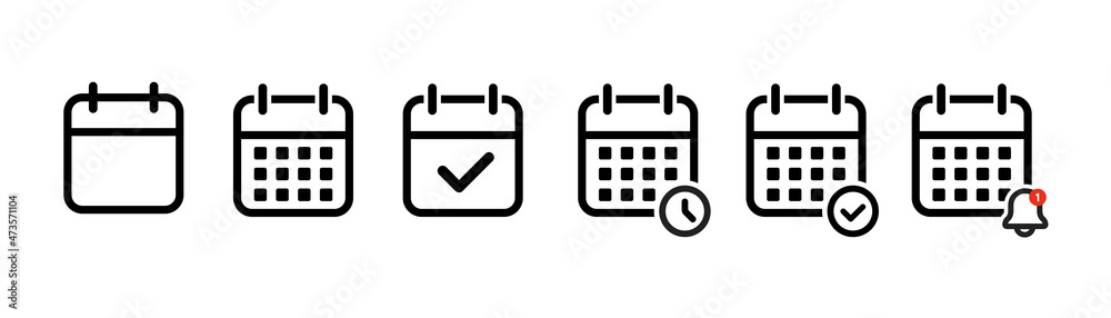 Callendar icon. Calendar planner icon collection. Reminder organizer ...