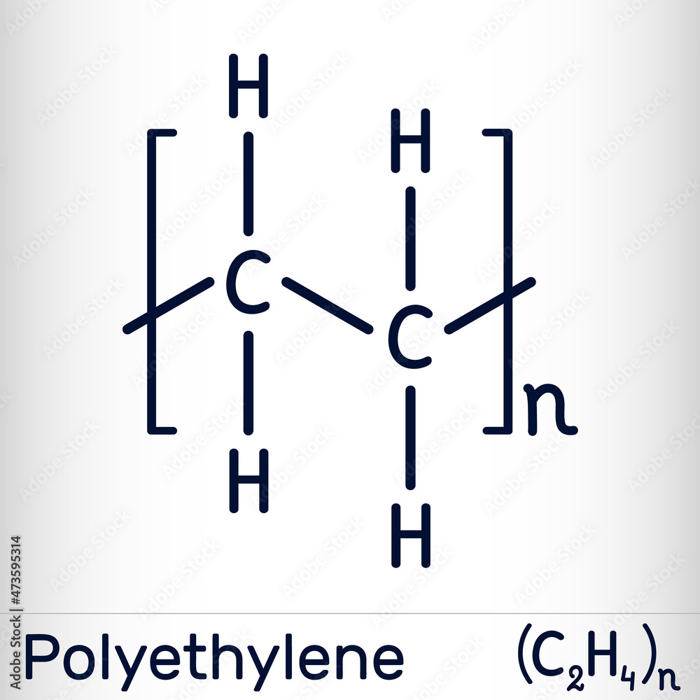 Polyethylene, polythene, PE, polyethene, poly(methylene) molecule. It ...