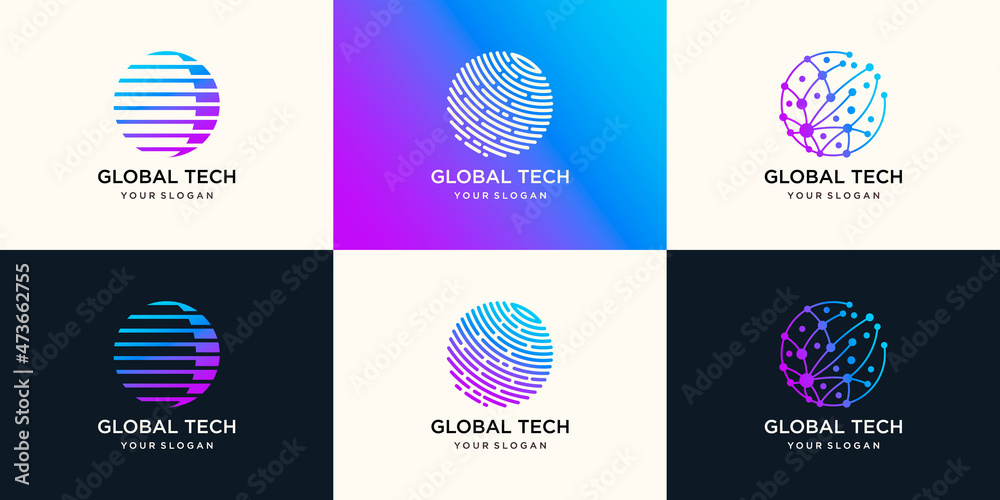 Global tech logo design illustration Stock Vector | Adobe Stock
