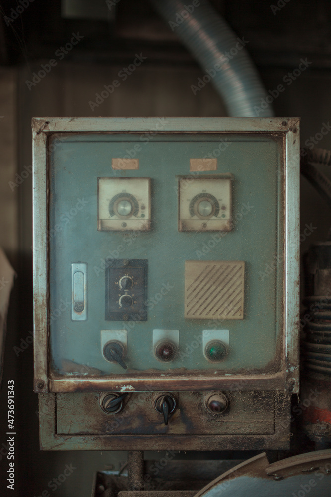 Old machine control panel board. Stock Photo | Adobe Stock