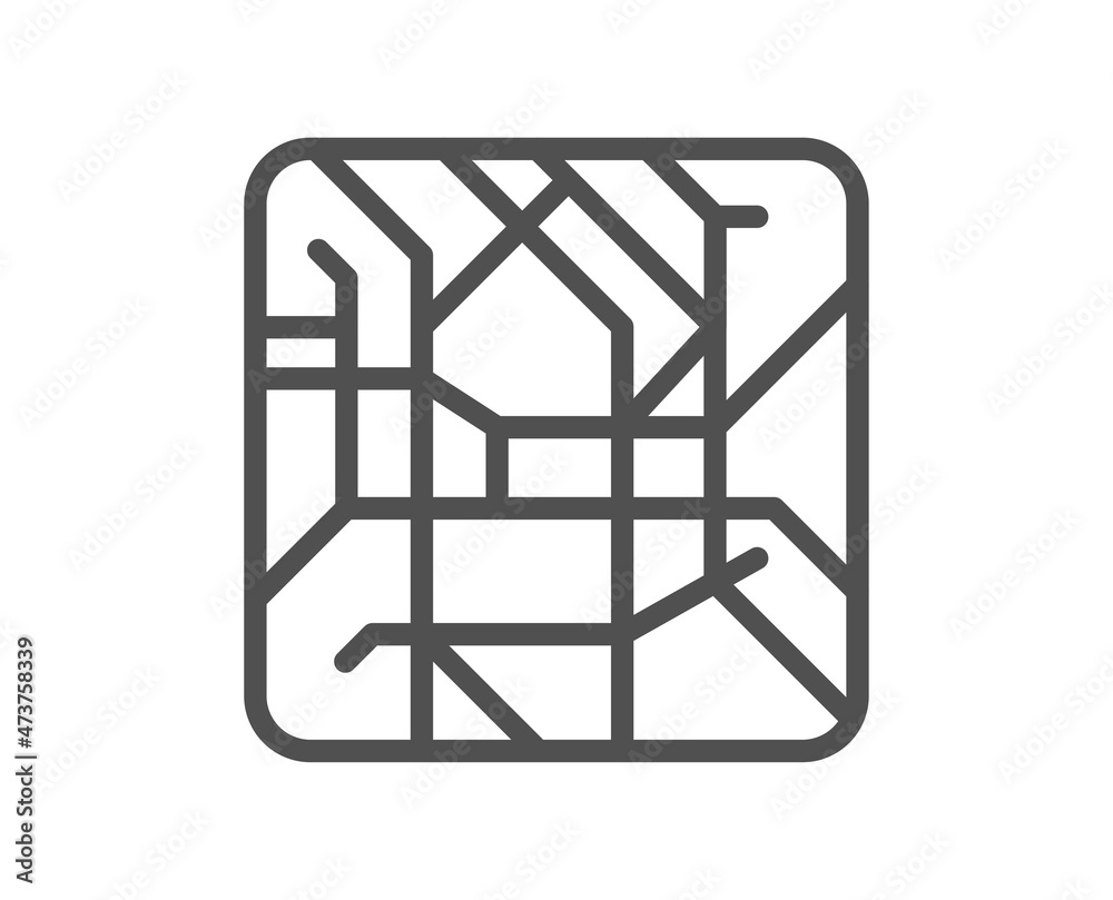 Metro map line icon. Underground subway sign. Transit topological map ...