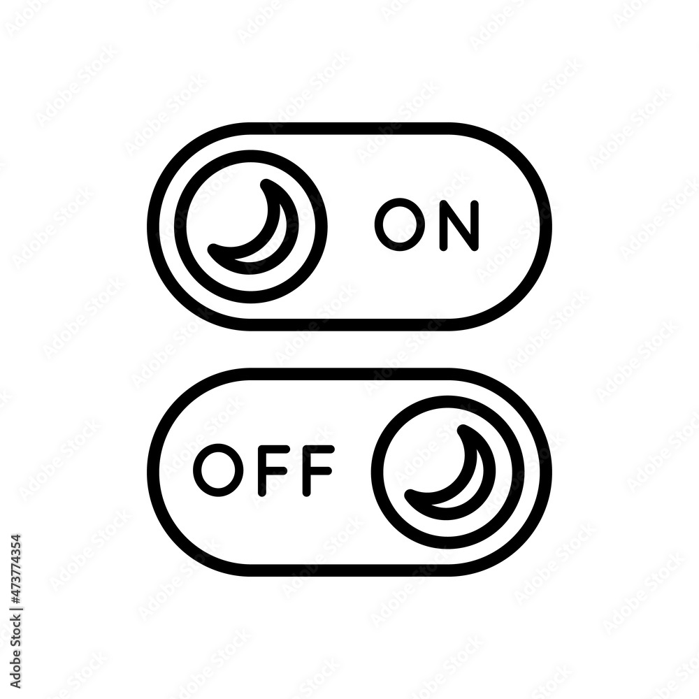 Line Icon Switches Day-Night Mode In Simple Style. Light Dark mode for ...