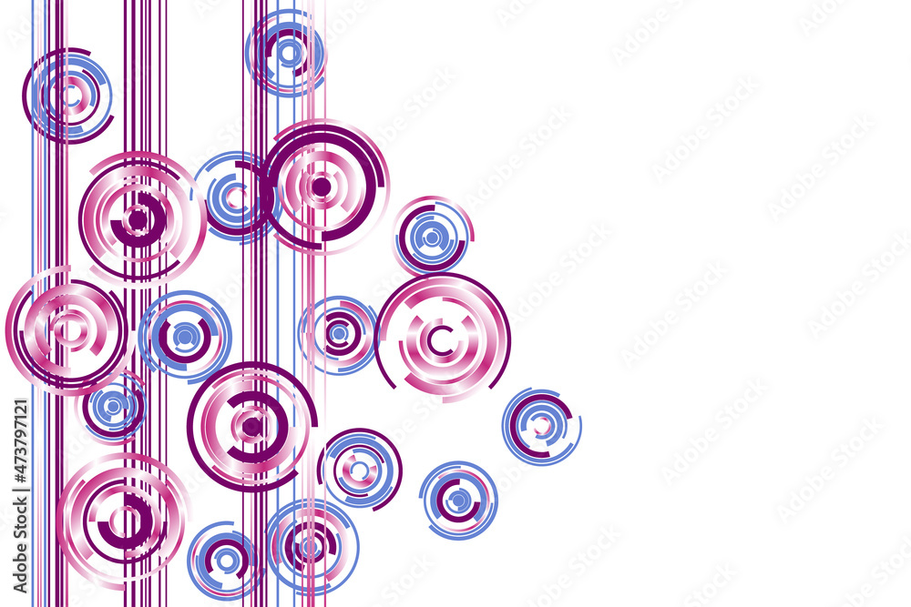 Spin rotation circle shapes motion vector background. Vertical line ...