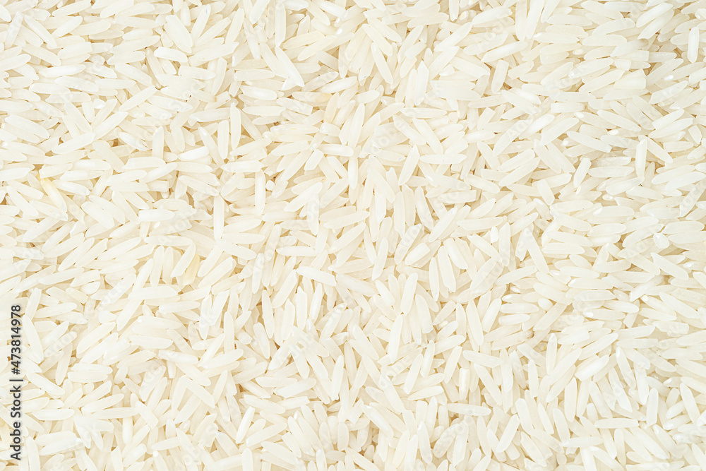 Basmati rice texture. Top view, food background. Stock Photo | Adobe Stock