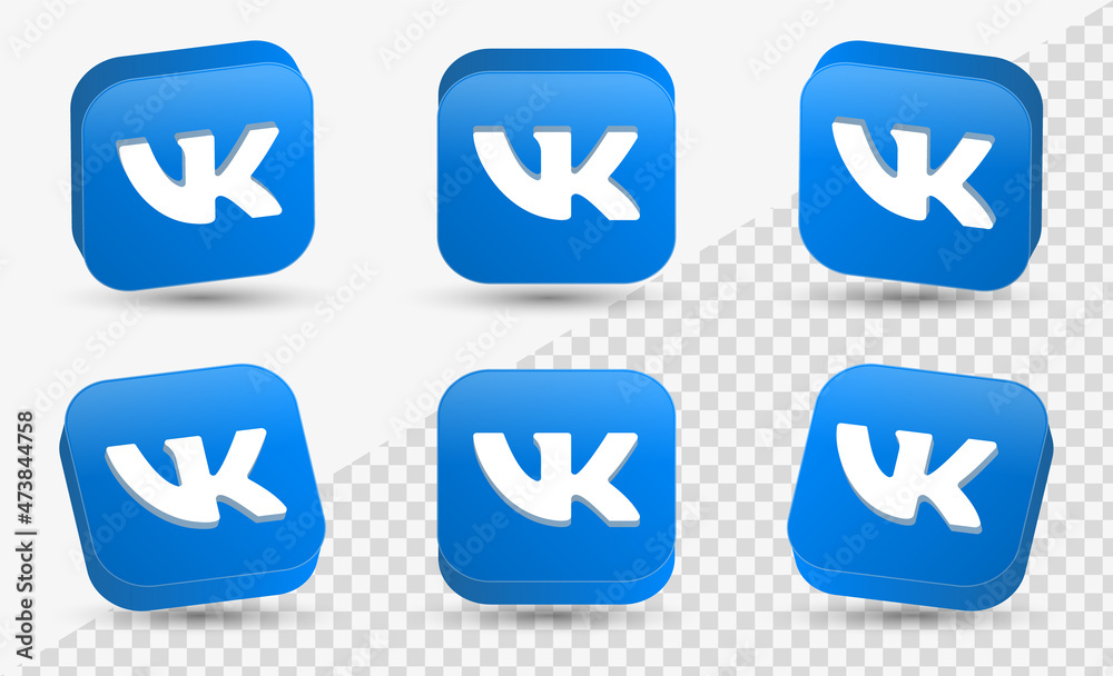 3d vk vkontakte logo social media icon 3d frame - vkontakte vk square ...