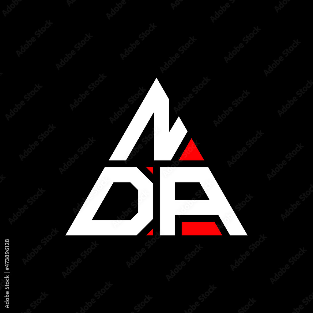 NDA triangle letter logo design with triangle shape. NDA triangle logo ...