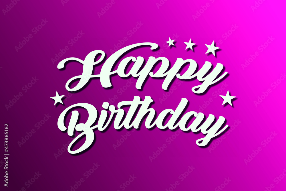 Happy birthday handwritten text in style lettering. pink background ...