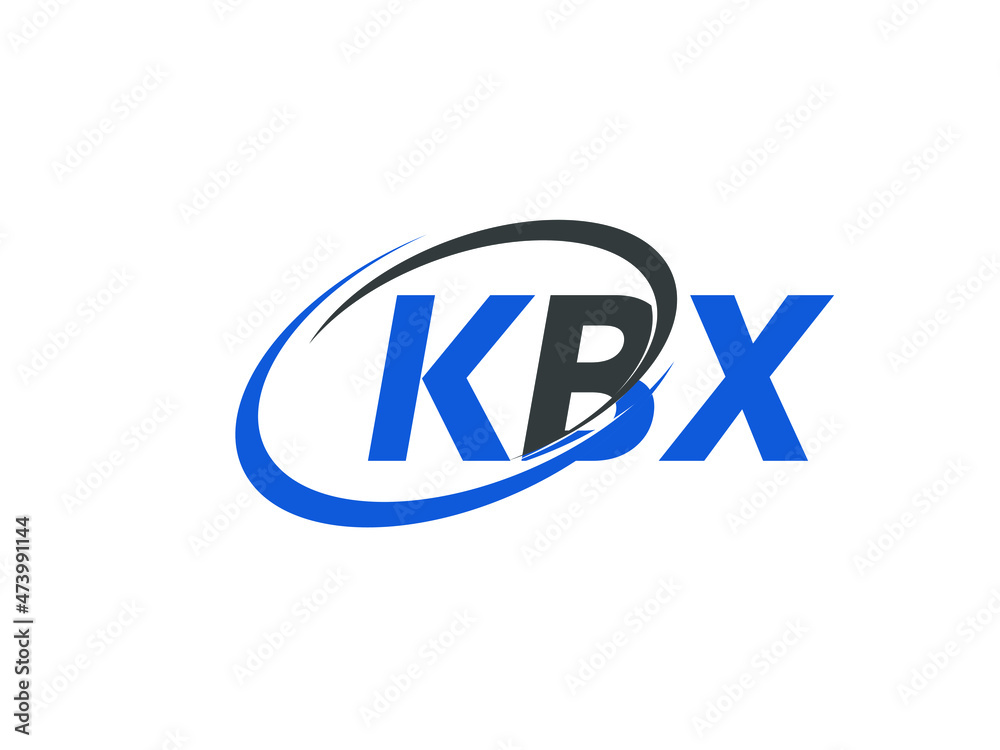 Kbx KBX Letter Creative Modern Elegant Swoosh Logo Design Stock Vector