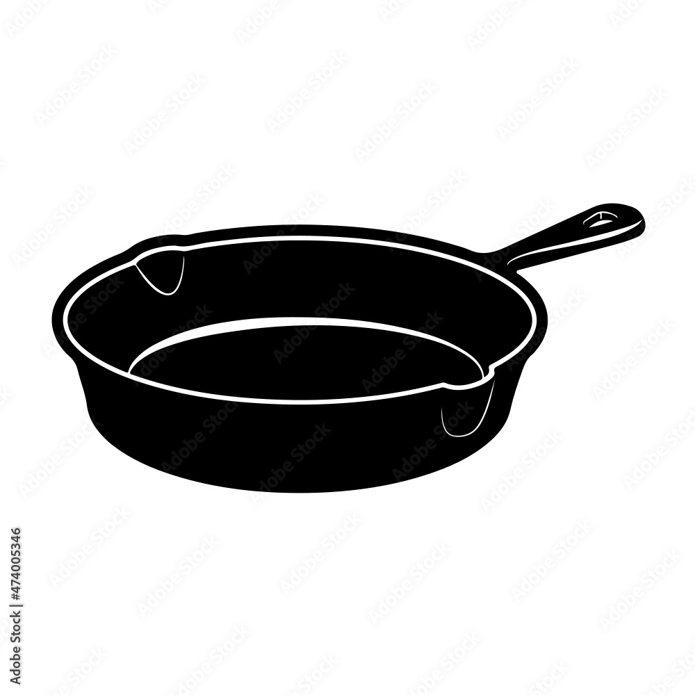 Skillet Line Art Silhouette Design Element Art SVG EPS Logo PNG Vector ...