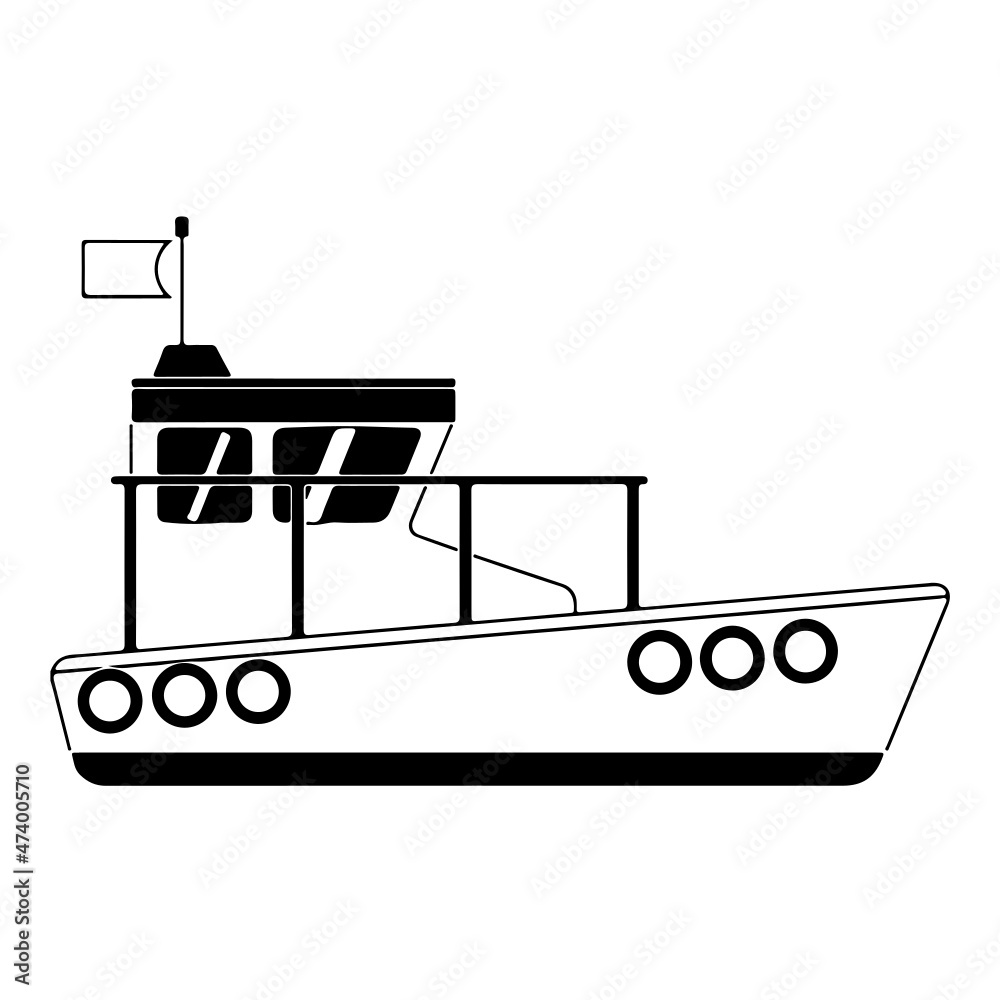 Sailor Boat Line Art Silhouette Design Element Art SVG EPS Logo PNG ...