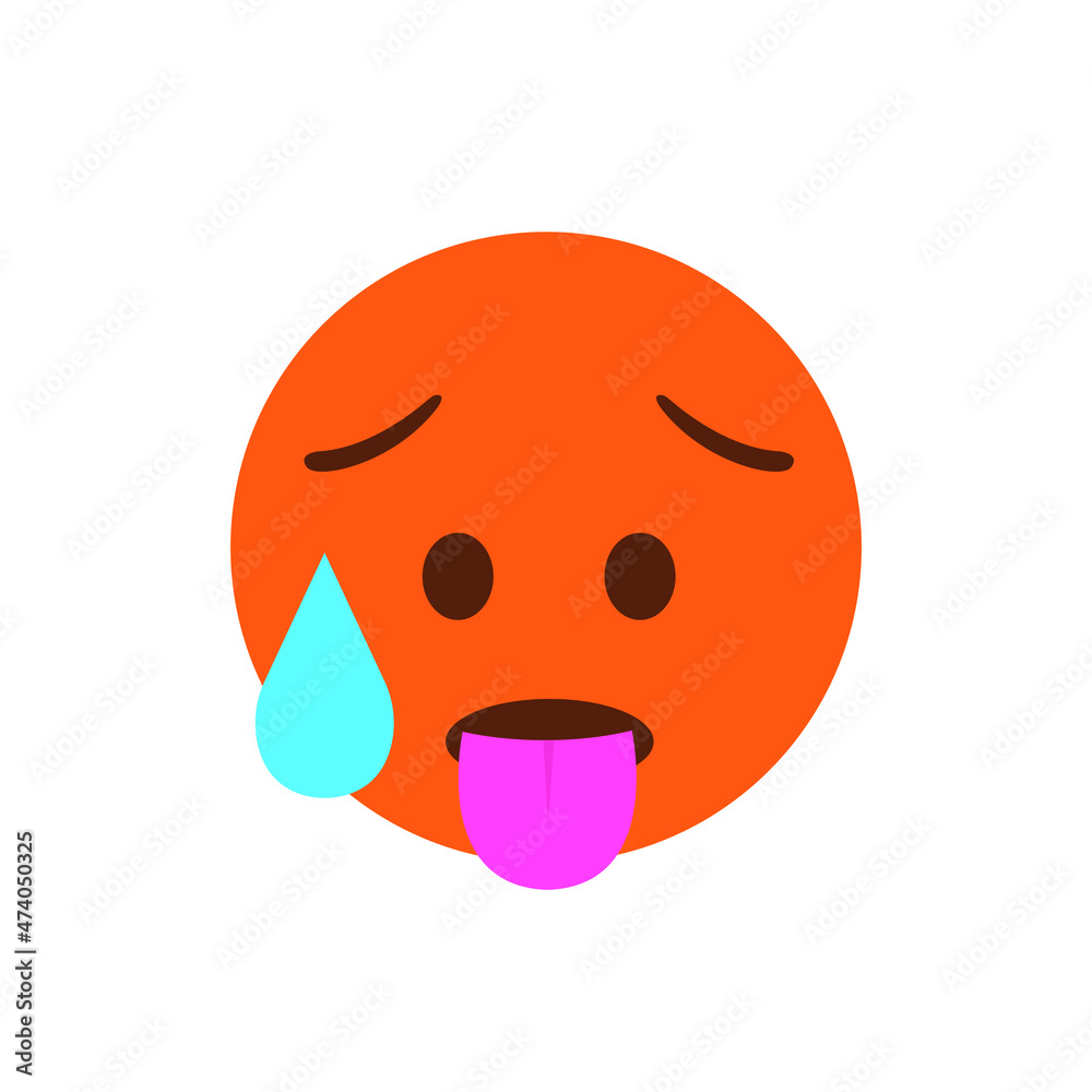 Hot Face Overheated emoji vector Stock Vector | Adobe Stock