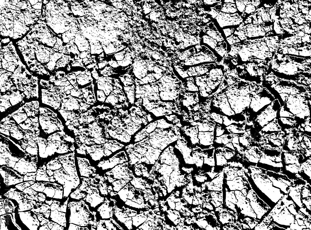 Texture of dry cracked earth. Structure of cracking soil. Black and ...