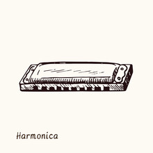 Vintage Harmonica Illustration Free Stock Photo - Public Domain Pictures