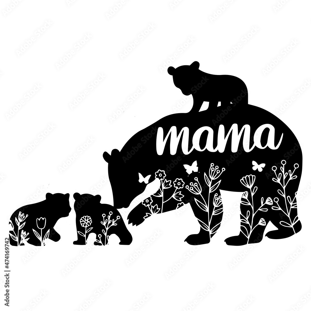 mama bear logo inspirational quotes typography lettering design Stock ...