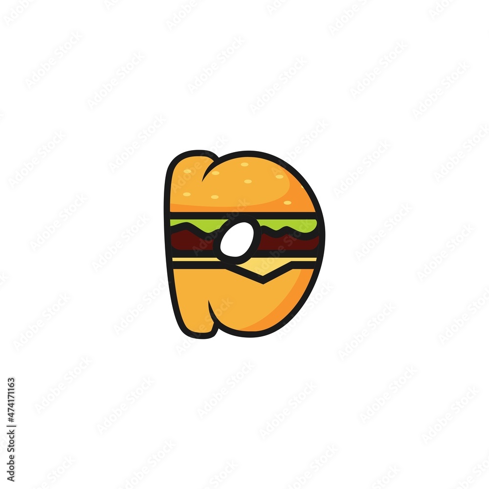 Stock-Vektorgrafik „Letter D logo icon. Burger vector logo template ...