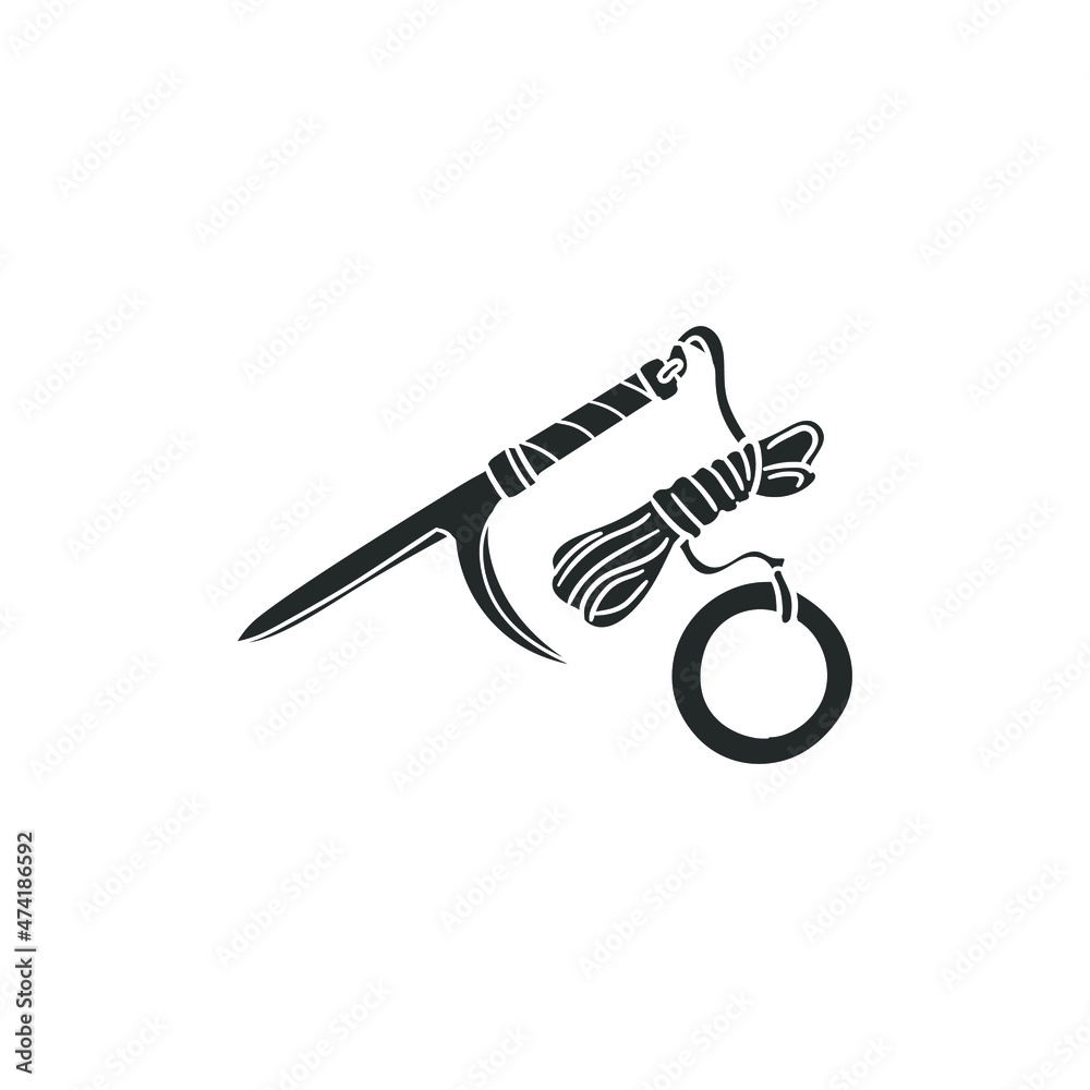 เวกเตอร์ Stock Kyoketsu Shoge Icon Silhouette Illustration. Weapon ...