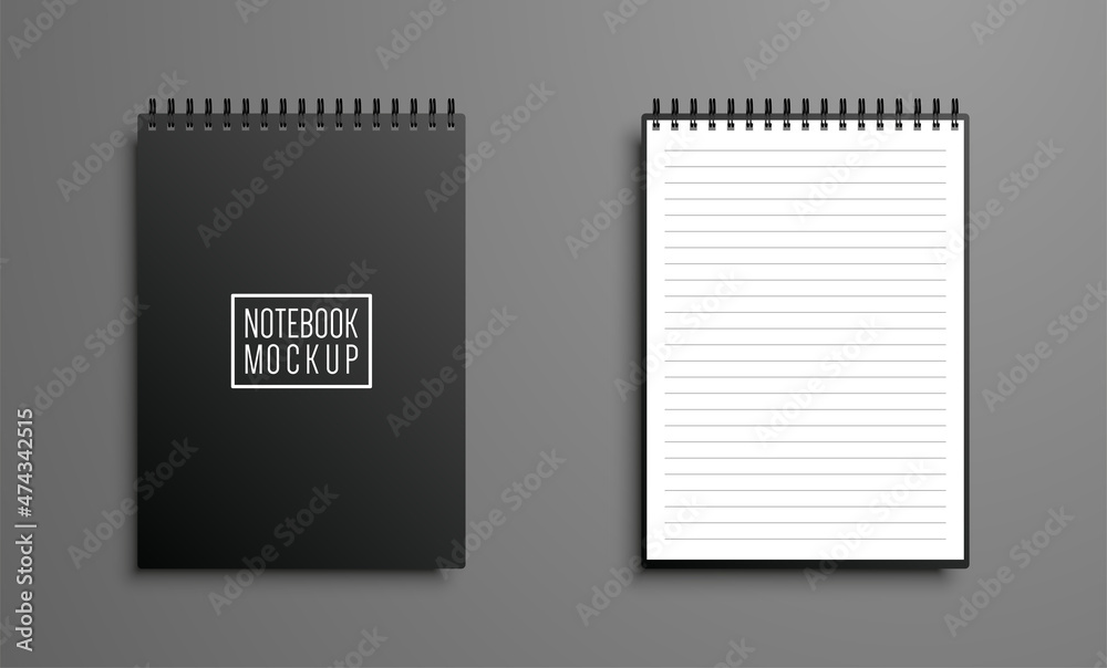 Realistic vector notebook mockup set Stock Vector | Adobe Stock Realistic vector notebook mockup set Stock Vector | Adobe Stock