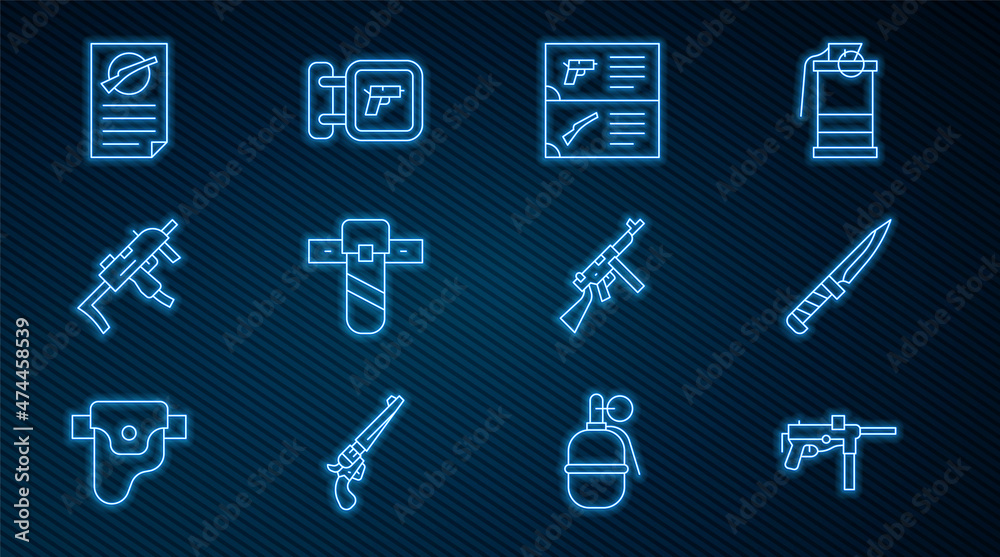 Set line Submachine gun M3, Military knife, Weapon catalog, Knife ...