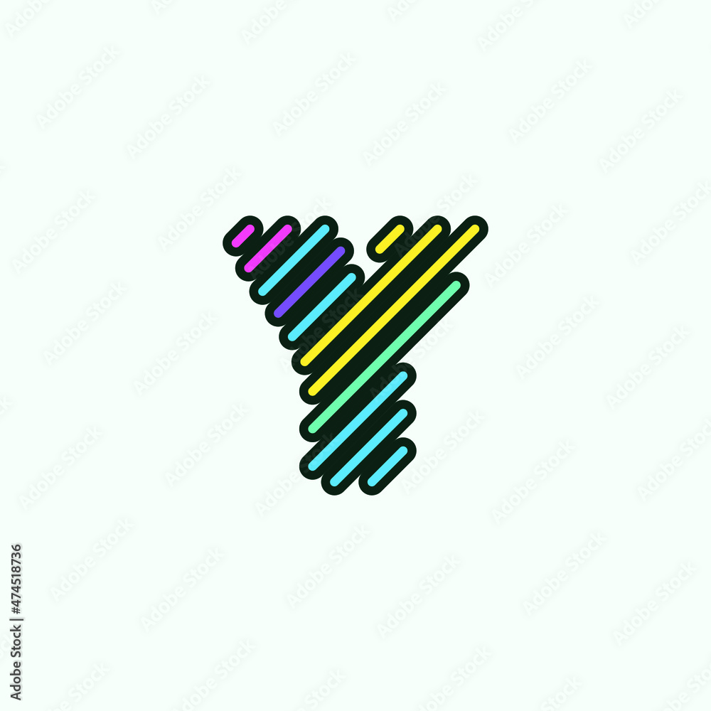 Modern Colorful Y Letter element logo design template. Cute comic ...